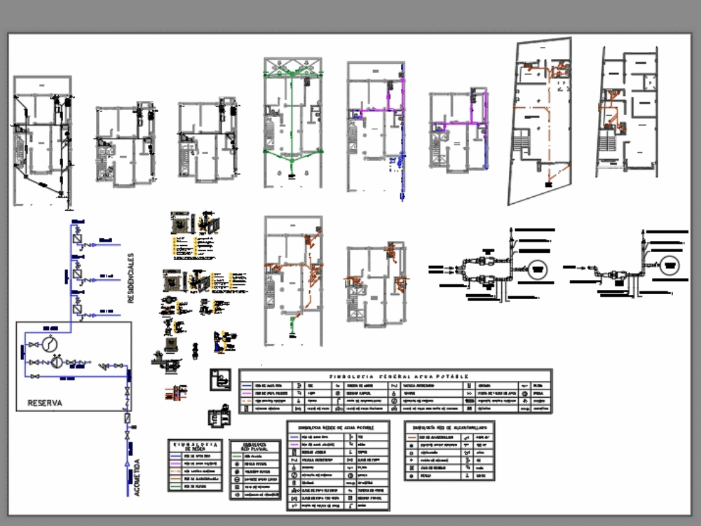 Hidrosanitario en AutoCAD | Descargar CAD gratis (6.96 MB) | Bibliocad