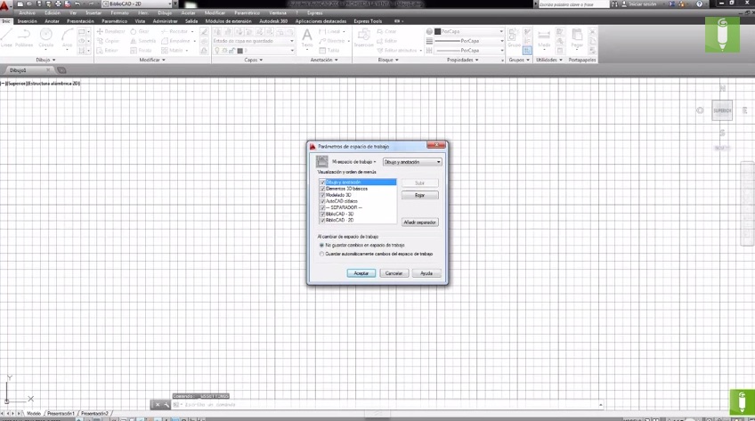 Customize workspaces in | Download CAD free (#115399) | Bibliocad
