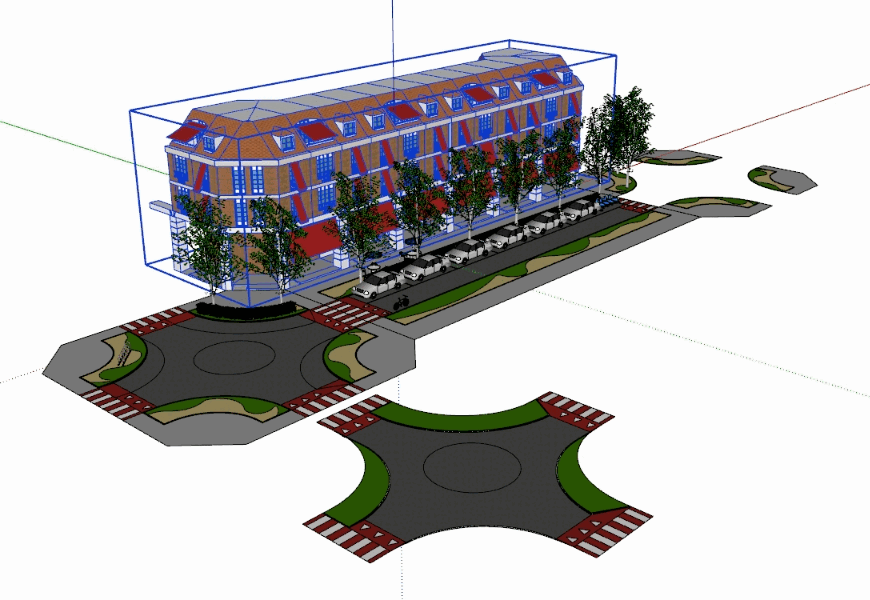Edifício com arcade em SKP | Baixar CAD (1.22 MB) | Bibliocad
