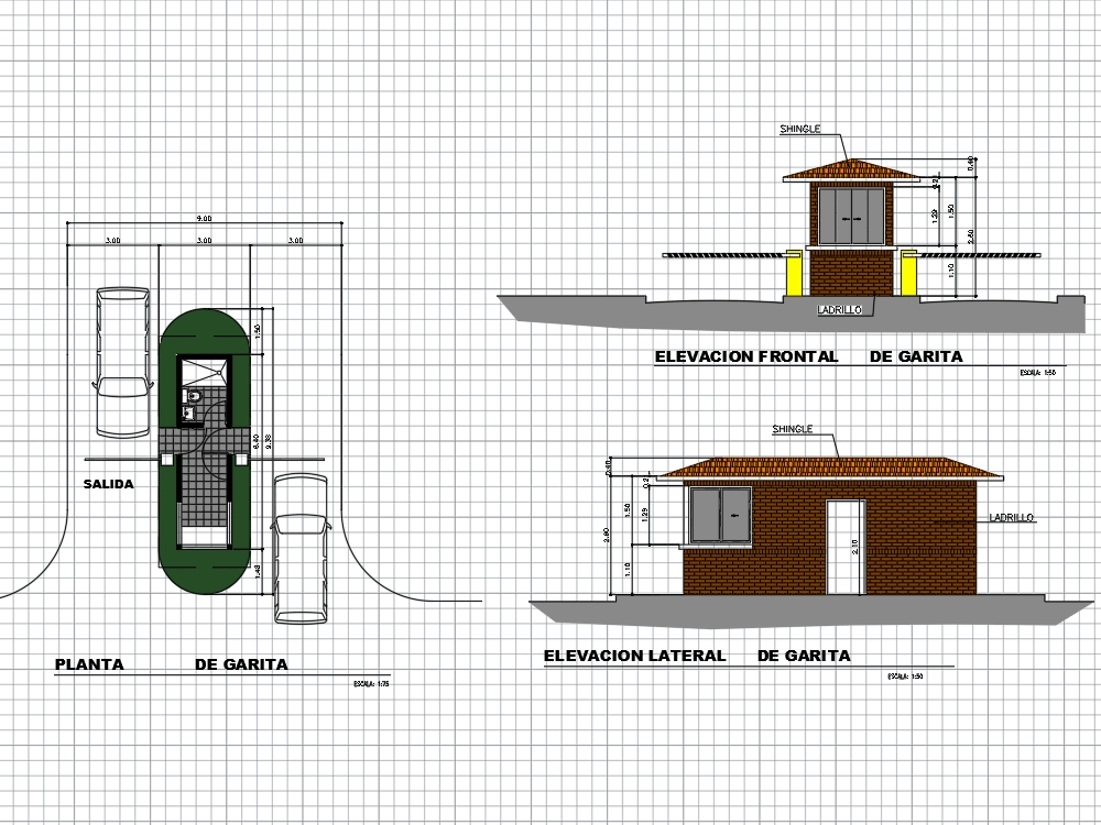 Garita simple en AutoCAD | Descargar CAD (60.02 KB) | Bibliocad