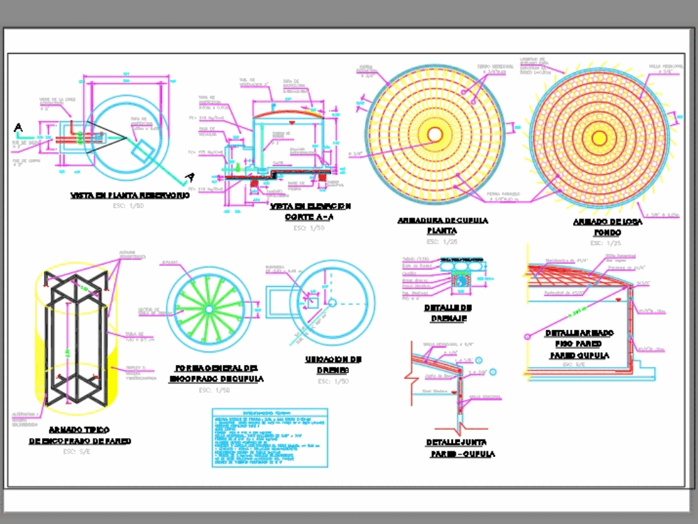 Reservorio agua 12m3 en AutoCAD | Descargar CAD (286.49 KB) | Bibliocad