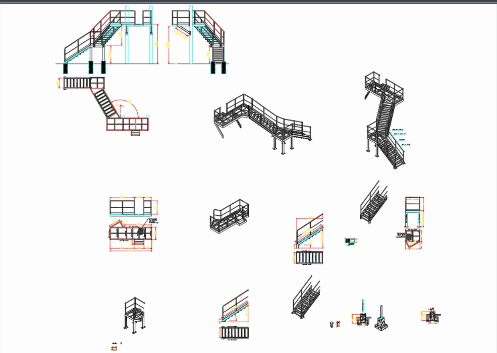 Plataforma y escalera en AutoCAD | Descargar CAD (630.69 KB) | Bibliocad