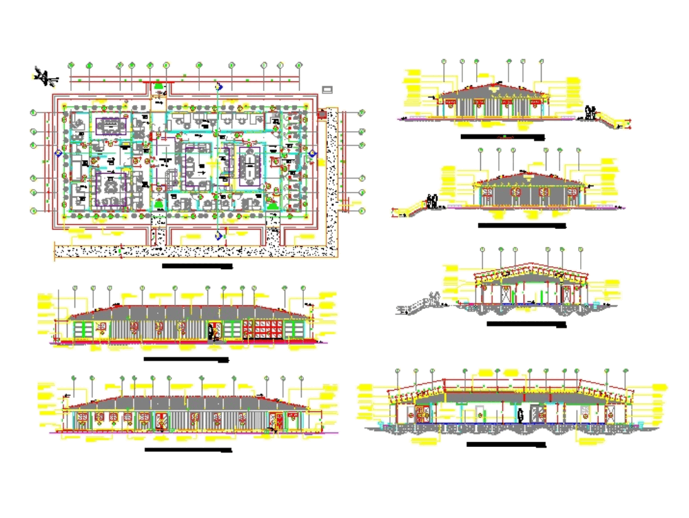 Field offices in AutoCAD | CAD download (6.05 MB) | Bibliocad