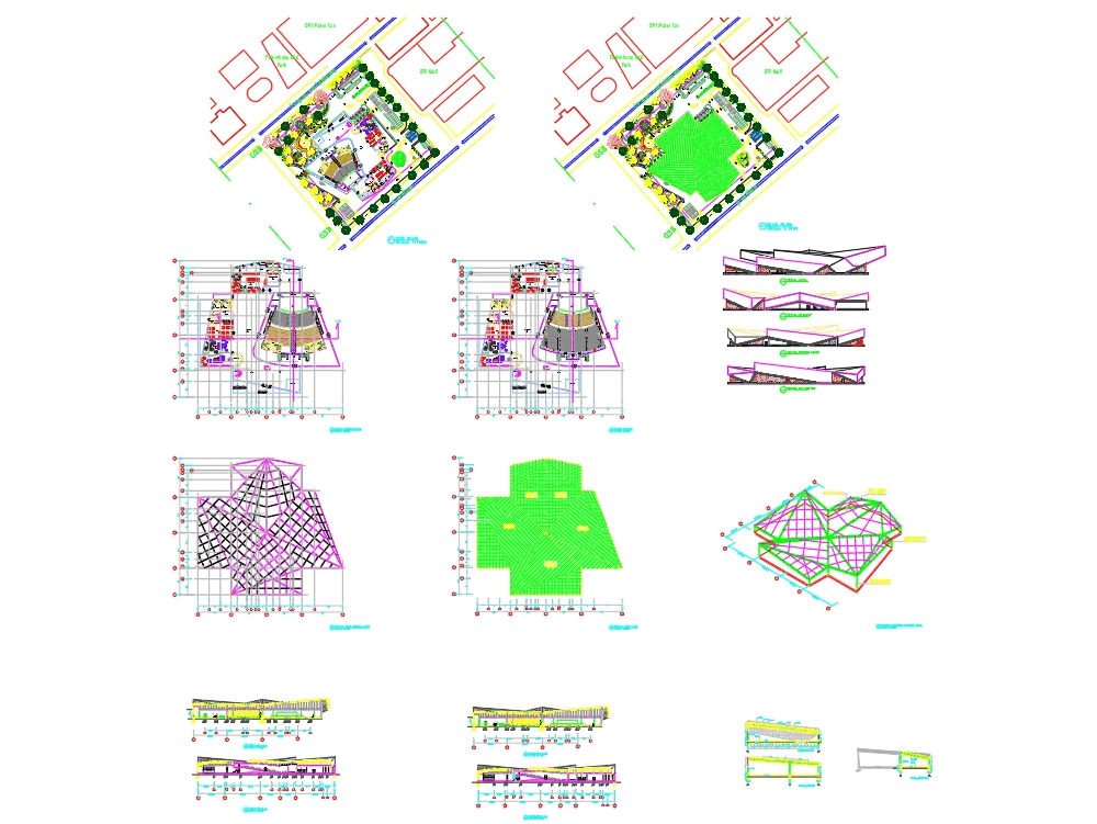 Origami theather and play houses en AutoCAD | CAD (6.43 MB) | Bibliocad