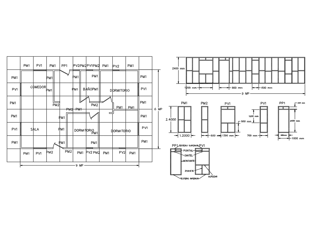 Plano modular en ZIP | Descargar CAD (666.32 KB) | Bibliocad