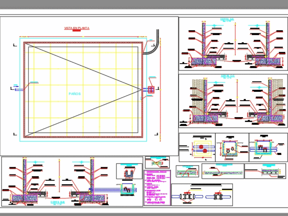 Reservatório em AutoCAD | Baixar CAD (1.37 MB) | Bibliocad