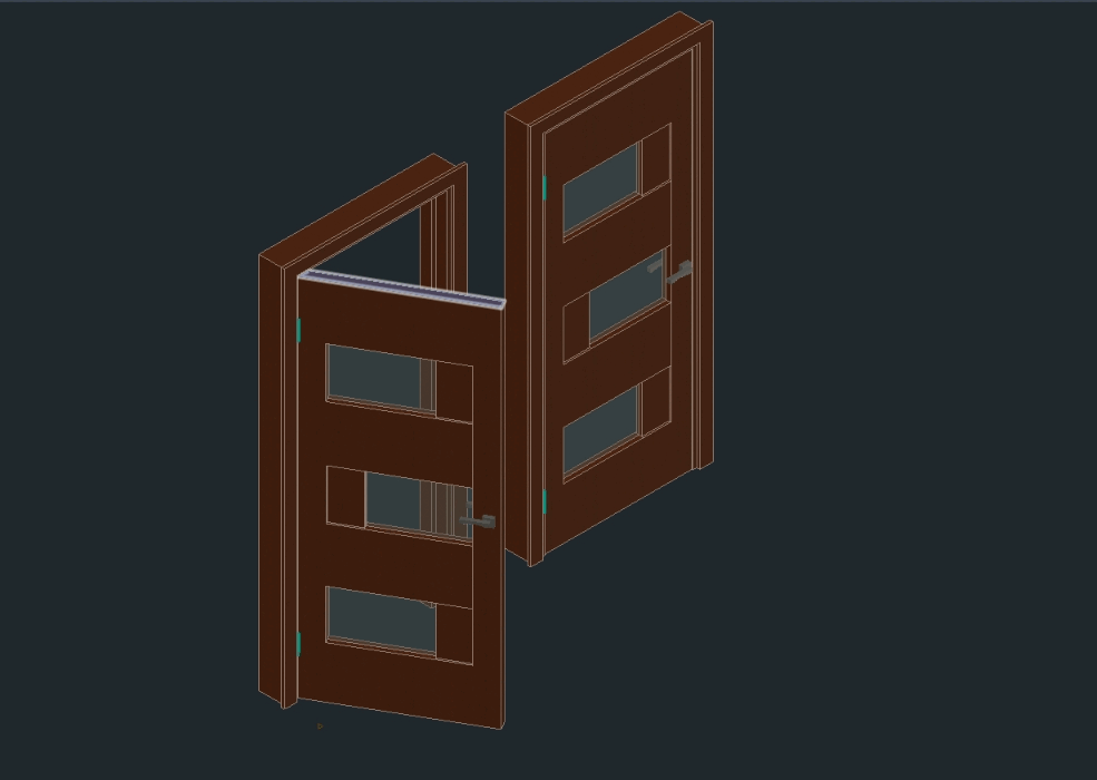 Porte 3d dans UNK | Téléchargement CAD (983.68 KB) | Bibliocad