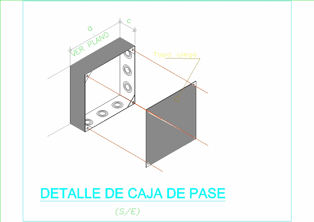 Isometrico caja de pase en AutoCAD | Descargar CAD (70.34 KB) | Bibliocad