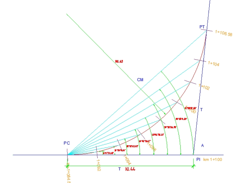 Curva horizontal en AutoCAD | Descargar CAD gratis (#117716) | Bibliocad