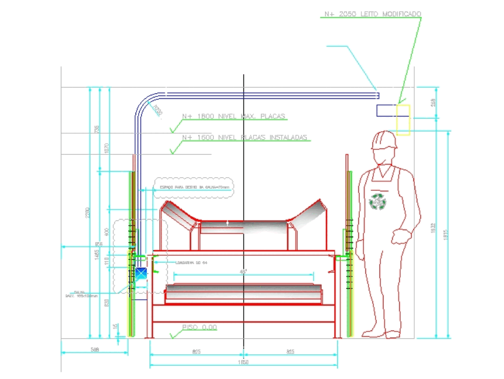 Detail of a conveyor in AutoCAD | CAD download (#117839) | Bibliocad