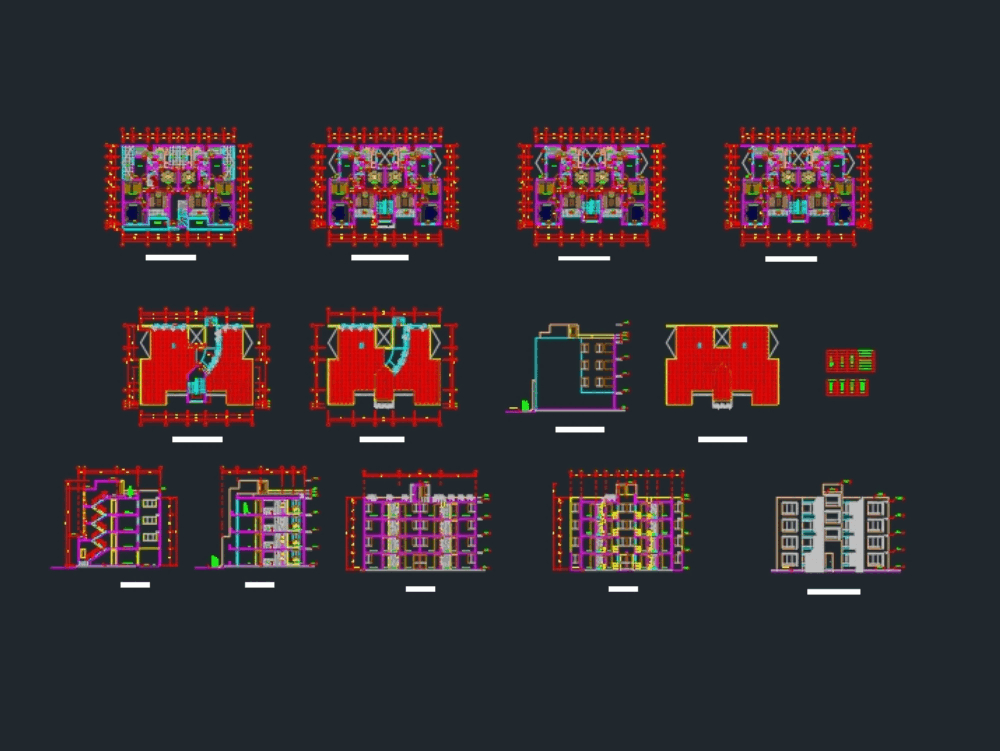 Condominium in AutoCAD | CAD download (1.8 MB) | Bibliocad