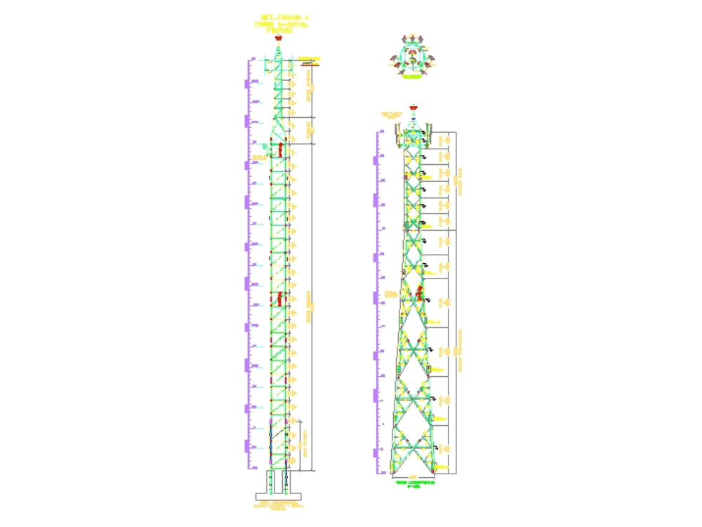 Self-supporting tower in AutoCAD | CAD download (2.55 MB) | Bibliocad
