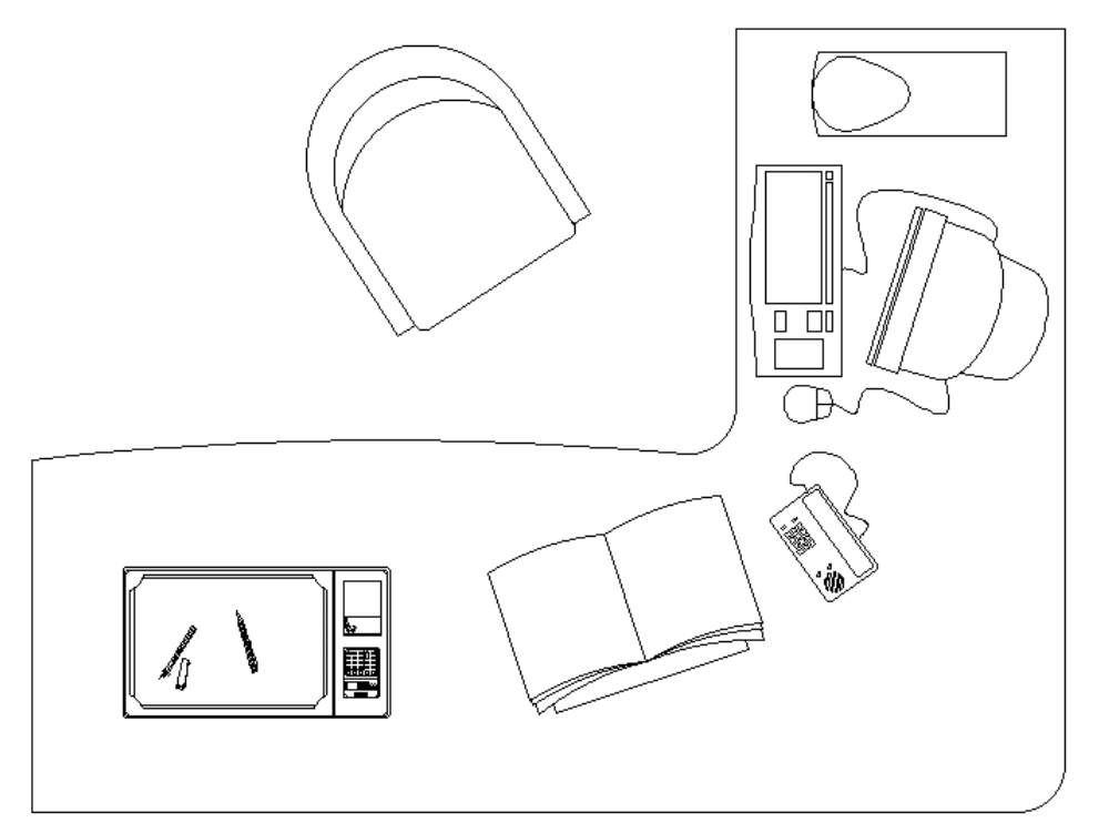 Corner desk in AutoCAD | CAD download (48.49 KB) | Bibliocad