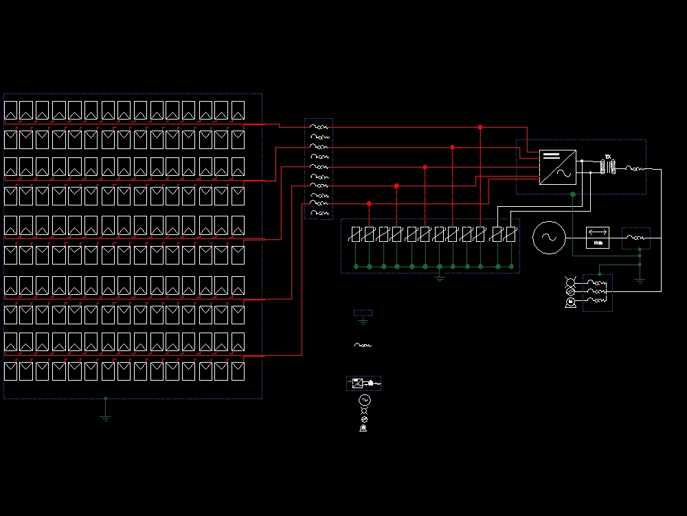 One line Diagram Solar Panels In AutoCAD CAD 113 07 KB Bibliocad