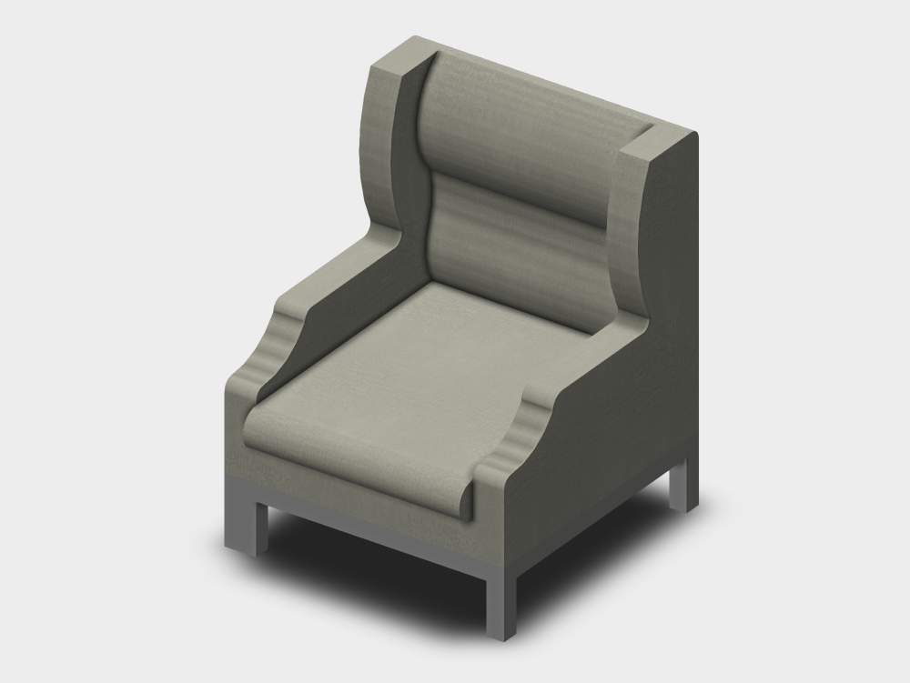 Modern wingback chair in RFA | CAD download (474.76 KB) | Bibliocad