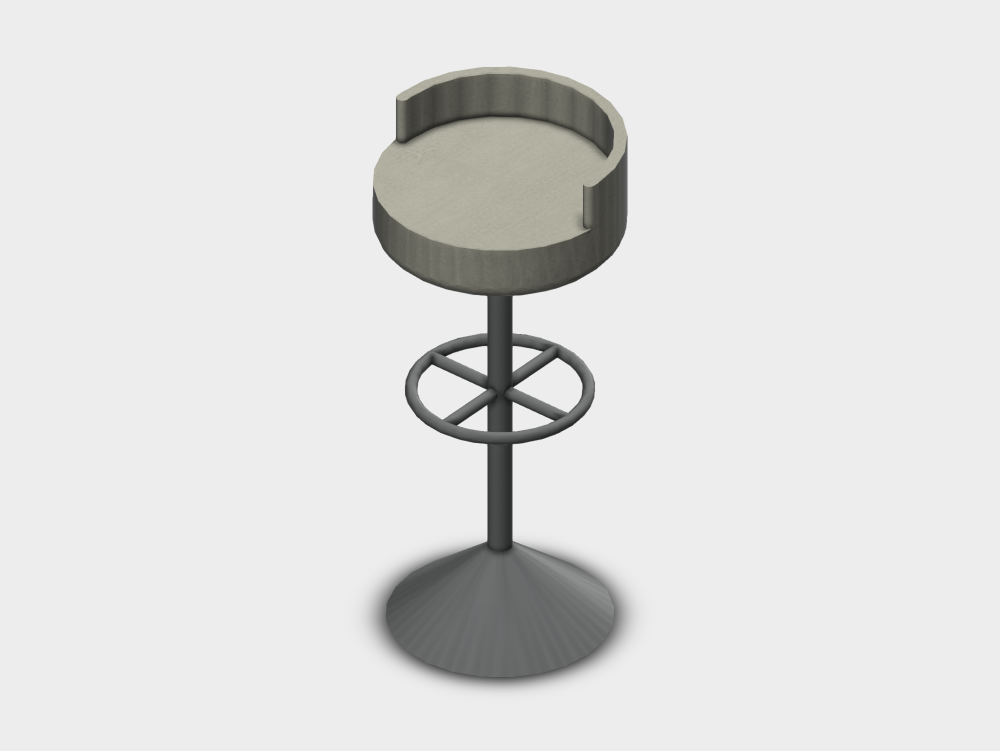 Modern circular stool in RFA | CAD download (458.44 KB) | Bibliocad
