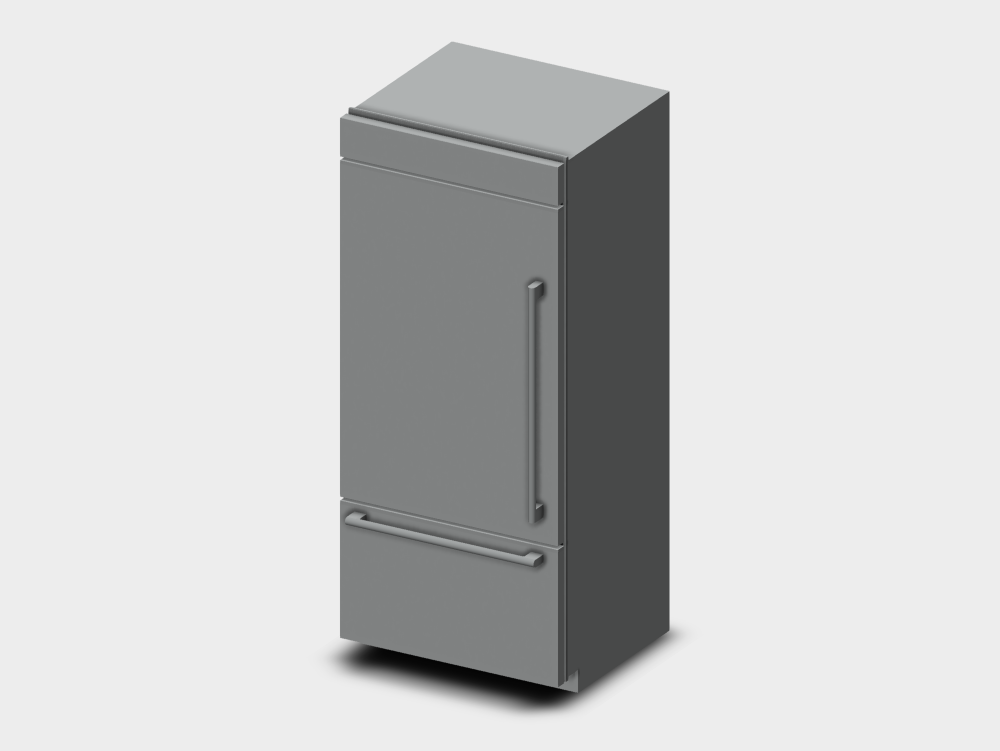 Refrigerator with freezer in RFA | CAD download (394.15 KB) | Bibliocad
