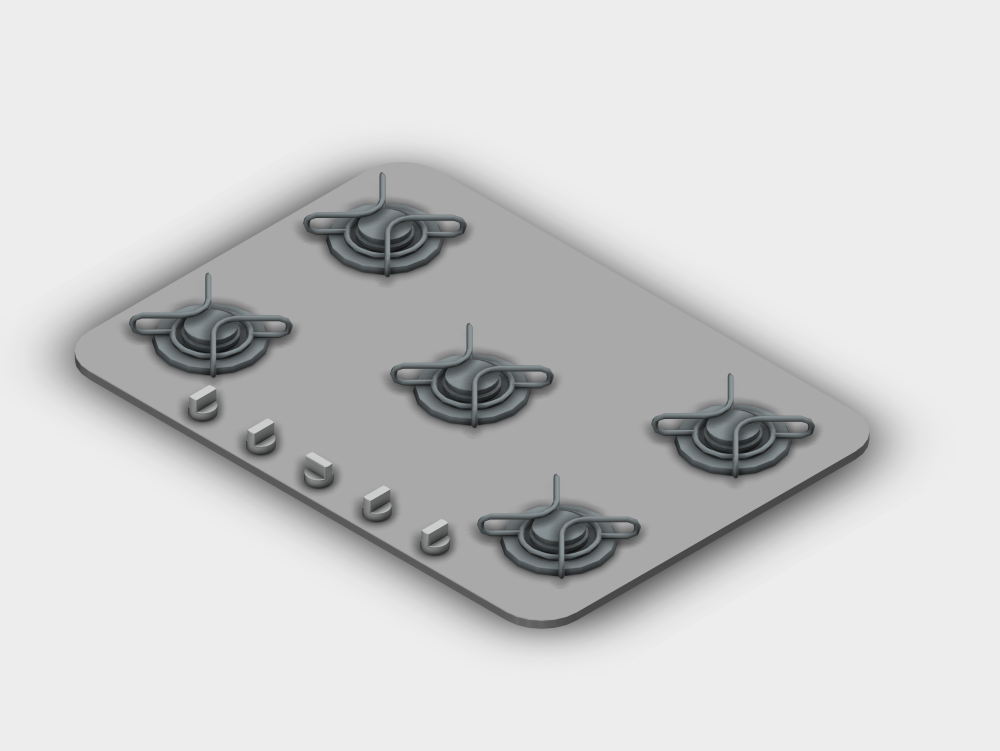 Five-burner electric cooker in RFA | CAD (627.33 KB) | Bibliocad