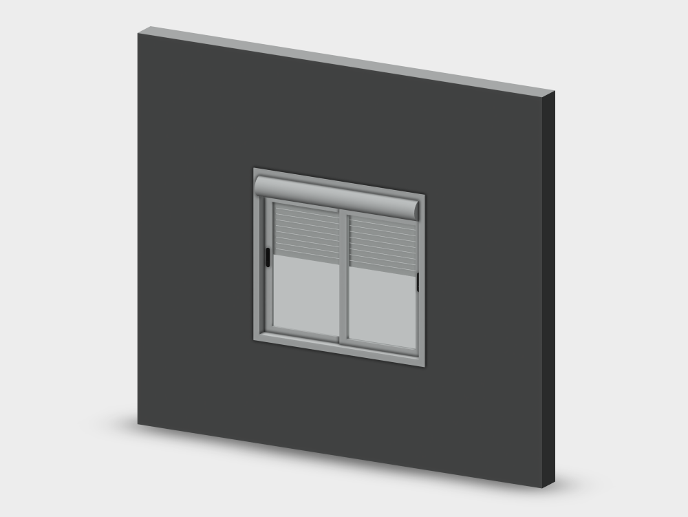 Pvc window with roller blinds in RFA | CAD (616.44 KB) | Bibliocad