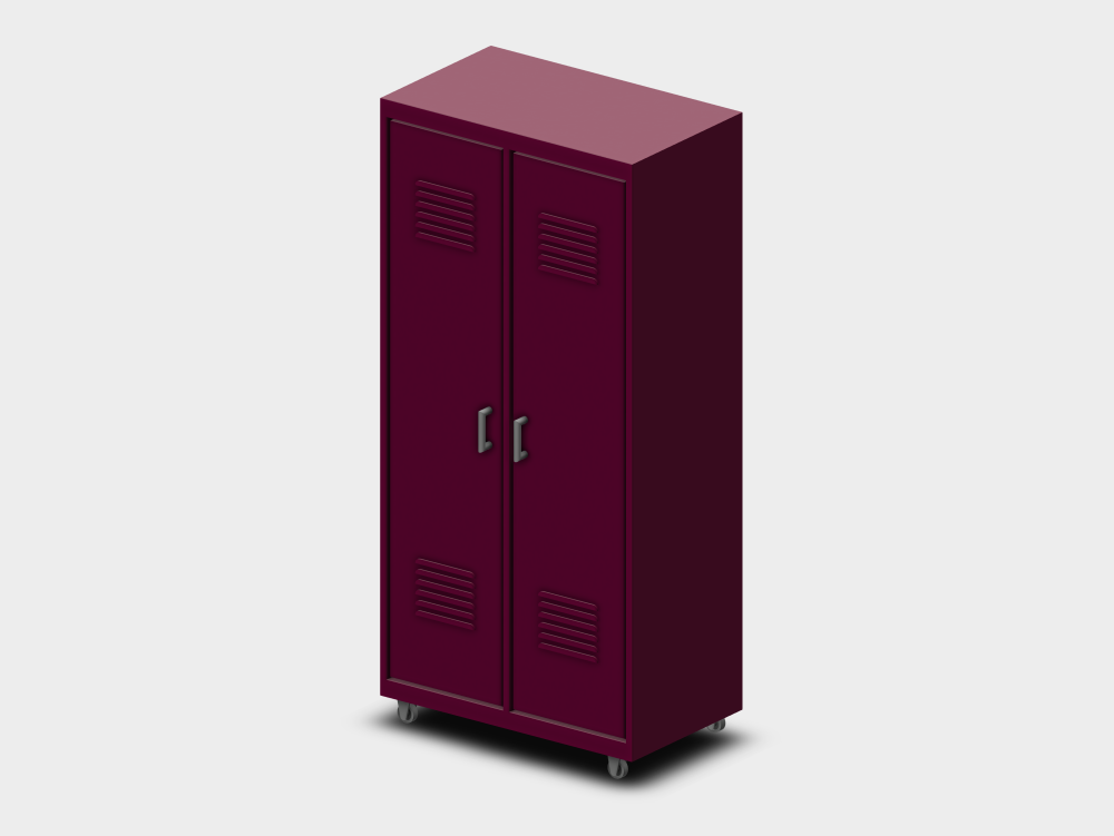 Pink metal locker in RFA | CAD download (567.65 KB) | Bibliocad